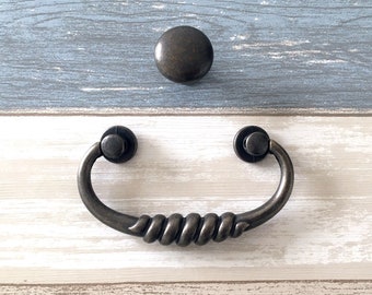 3 Vintage Style Bail Drawer Pull Handle Dresser Pulls Antique Bronze ...
