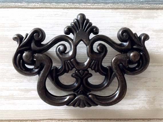 3 Vintage Style Bail Drawer Pulls Handle Dark Antique | Etsy