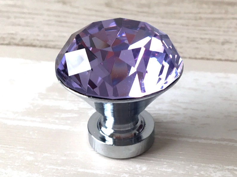 Purple Knob Glass Drawer Pull Crystal Handle Pull Knobs | Etsy