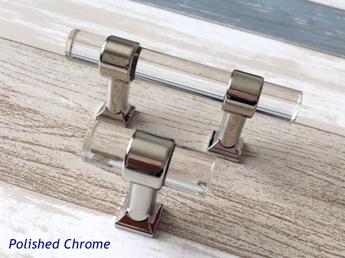 2 Acrylic Drawer Pull Cabinet Pulls Handle Glass Crystal Look | Etsy