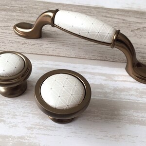 3.75" 5" Cream Cabinet Pull Handles Drawer Pulls Handle Dresser Knob ...