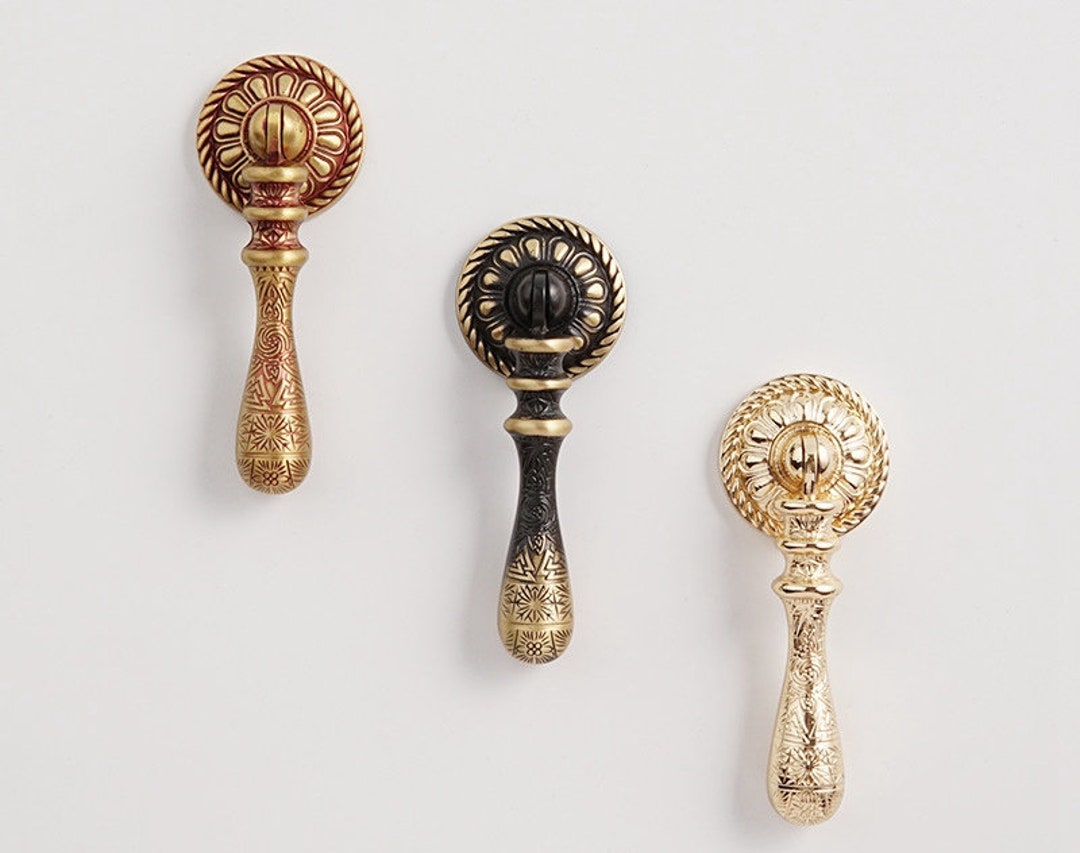 Antique Style Brass Pendant Drop Pulls Classical Teardrop Pulls ...