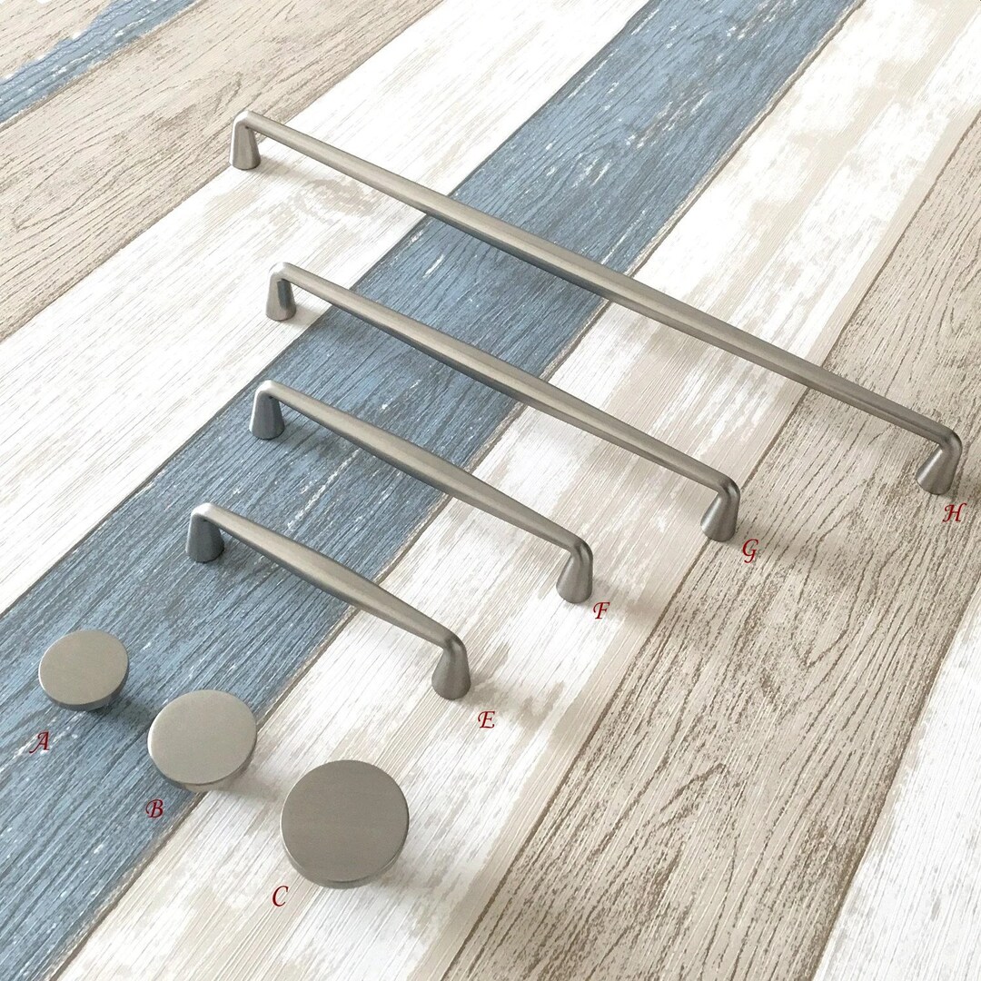 Brushed Nickel Steel Drawer Pull Handle Cabinet Pulls Handles Drawer ...