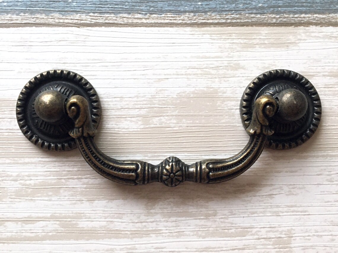 3 Vintage Style Bail Drawer Pull Handle Dresser Pulls - Etsy