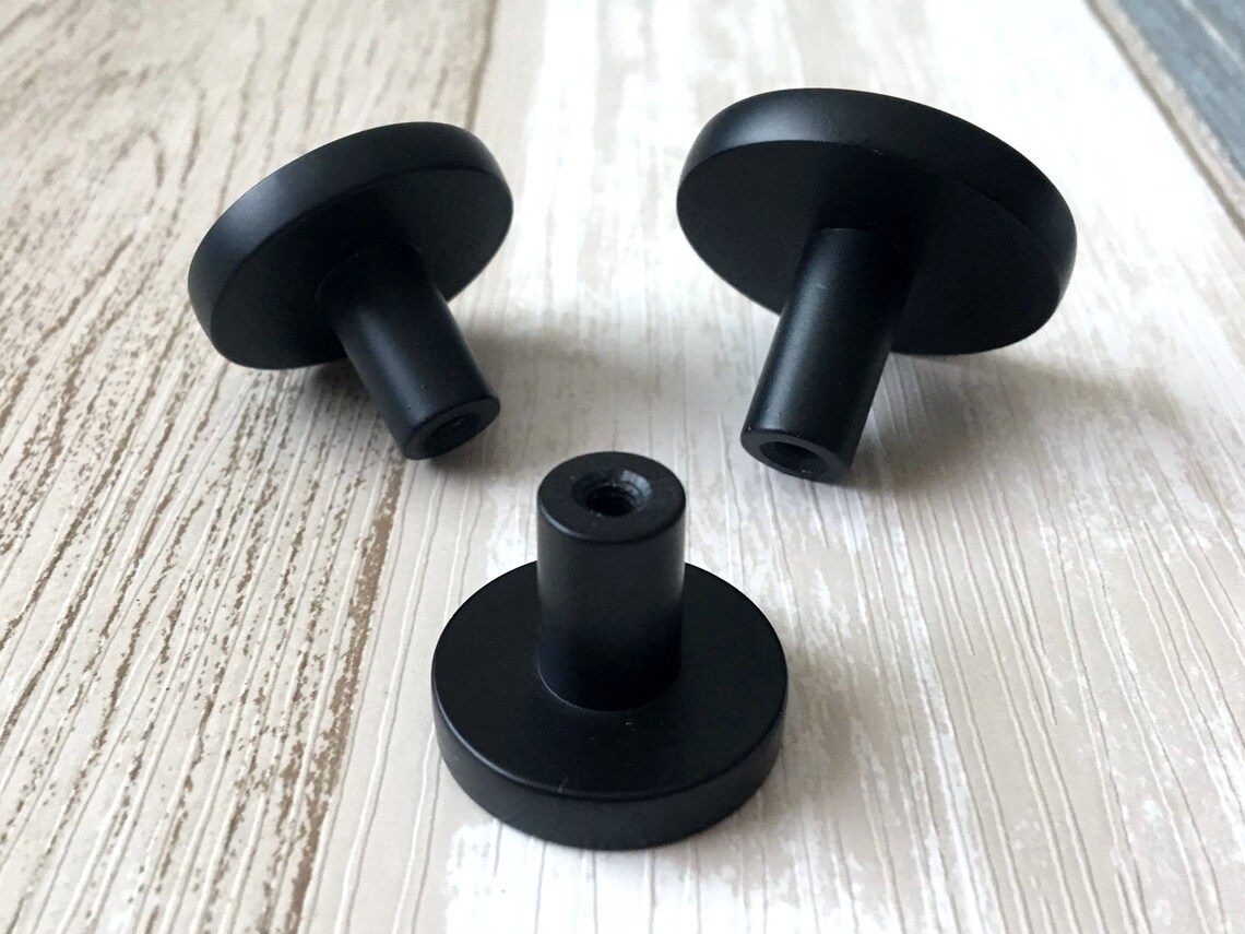 Circle Knob Matte Black Knobs Drawer Pulls Drawer Knob Cabinet - Etsy