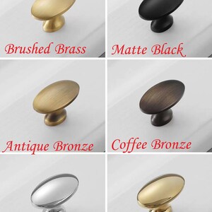 Modern Solid Brass Oval Cabinet Knobs Drawer Dresser Pulls Gold Chrome Silver Antique Coffee ...