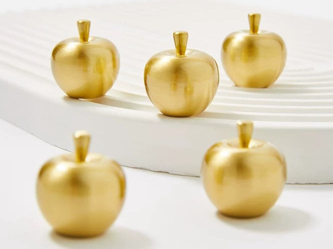 Brass Cabinet Knob Kids Knobs Drawer Pulls Apple Drawer Knob Brass ...