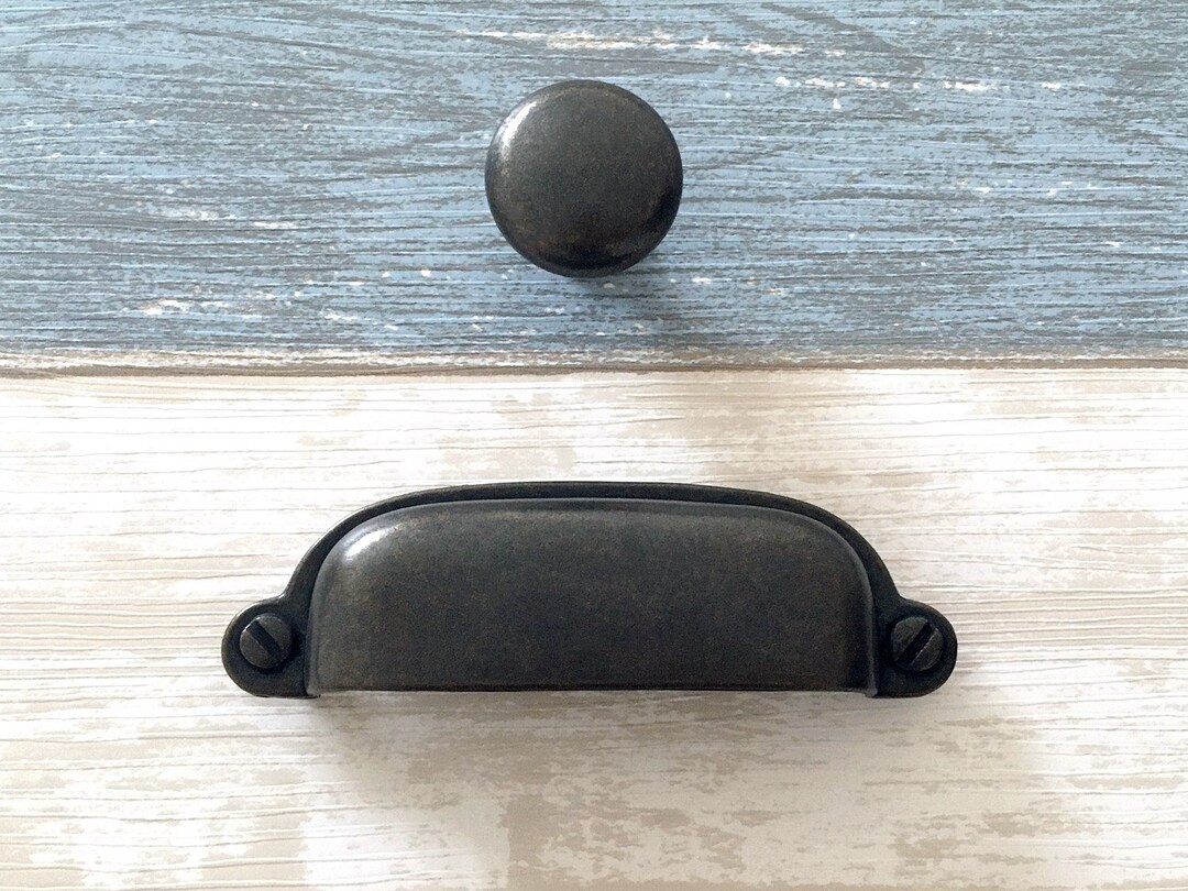 3 1/2 C-C Vintage Look Drawer Pull Cup Handles Dresser - Etsy