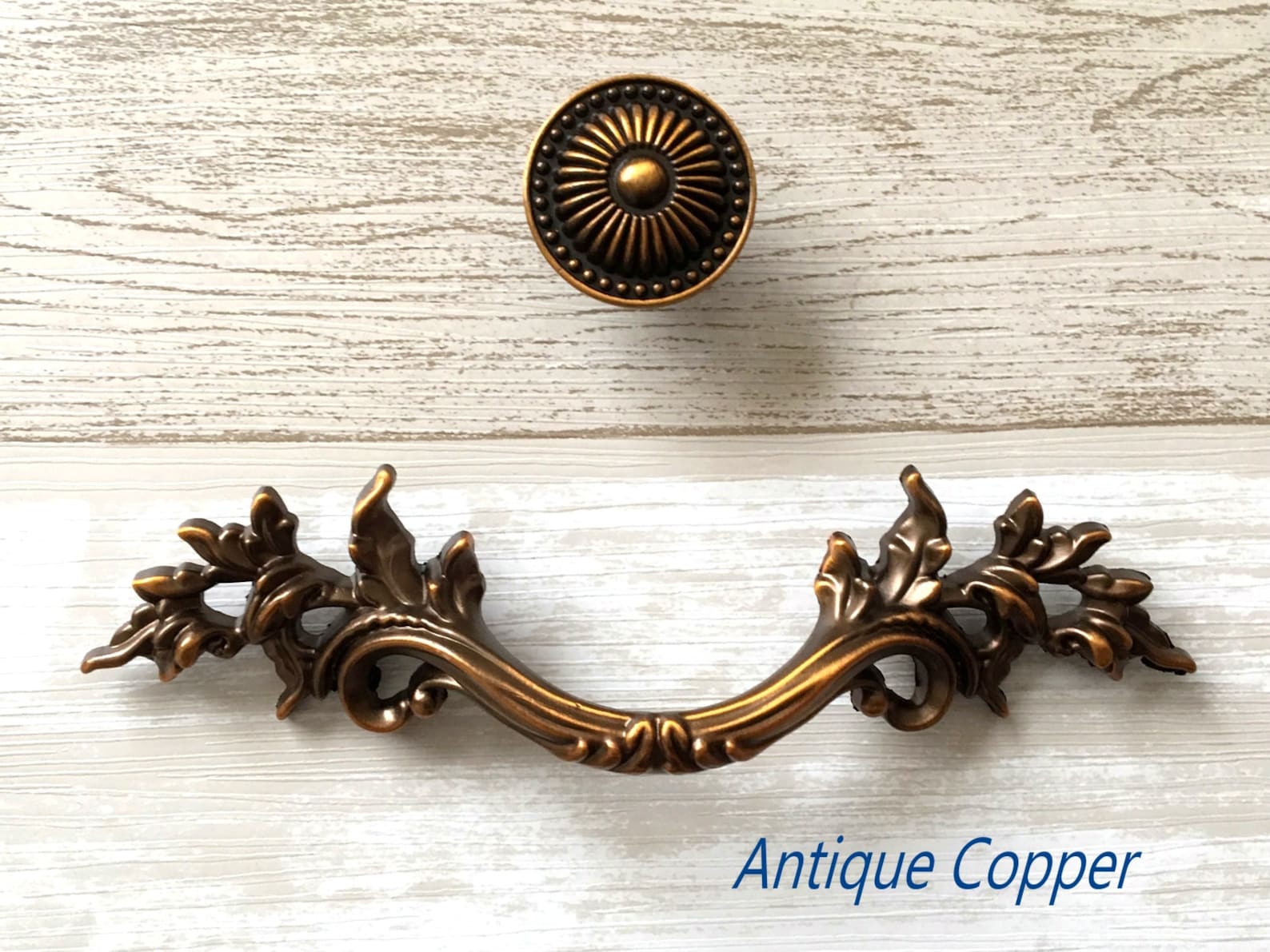 3 Leafy Drawer Pull Handle Leaf Cabinet Knob Antique Silver - Etsy