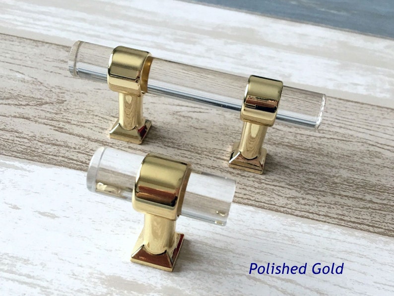 2 Acrylic Drawer Pull Cabinet Pulls Handle Glass Crystal Look - Etsy