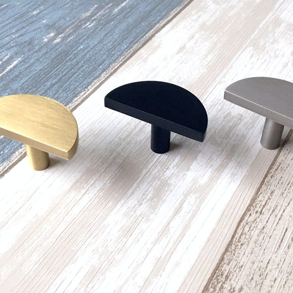 Half Moon Knobs Brass - Etsy