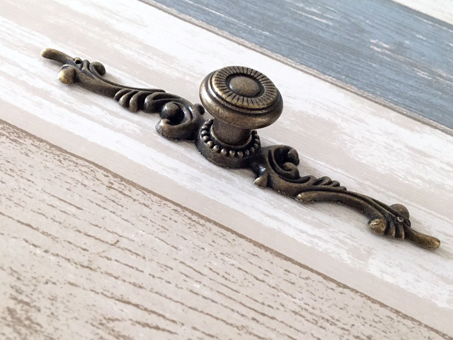 Vintage Look Drawer Pull Knob Back Plate Drawer Pulls - Etsy