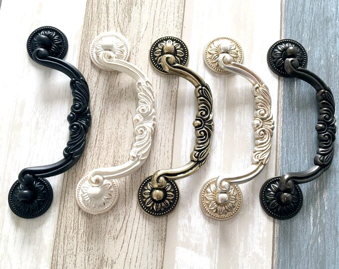 3.75 5 Bail Drawer Pulls Handle Antique Silver Bronze - Etsy