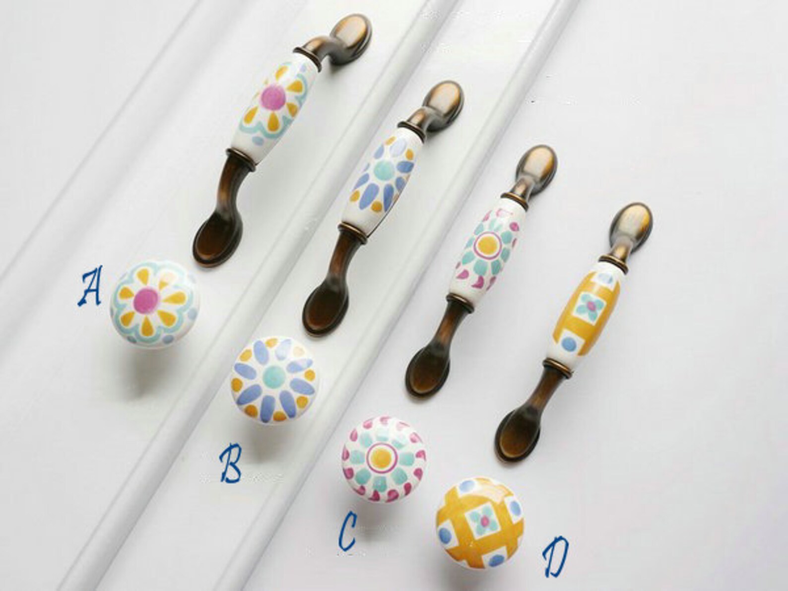 3 3.75 Floral Cabinet Pull Handles Blossom Drawer - Etsy