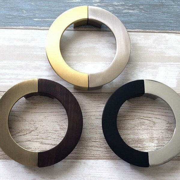 Chrome Half Circle Cabinet Pulls - Etsy