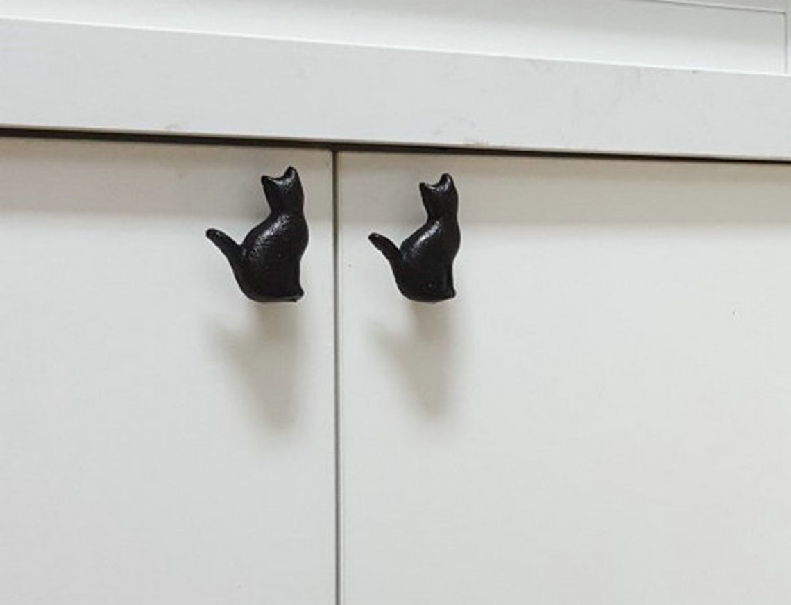 Cat Drawer Knob Pull Cabinet Knob Pulls Dresser Knobs Cast | Etsy