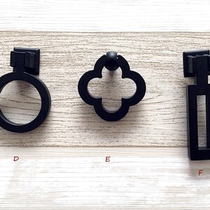 2.5 3.75 5 Black Cabinet Pulls Handles Matte Black Greek Key Pull Bail ...