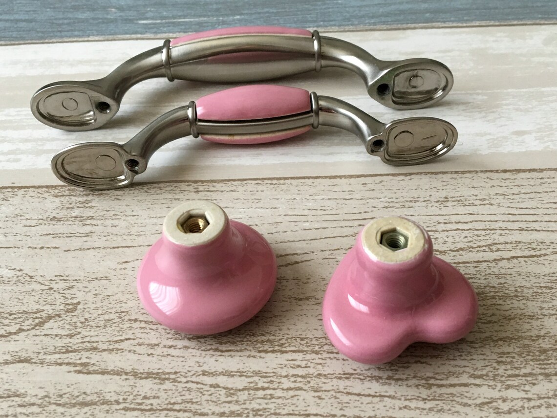 3 3.75 Pink Drawer Pull Handles Cabinet Pulls - Etsy