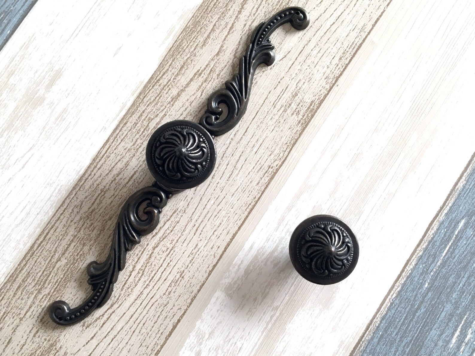 Vintage Look Knob Back Plate Drawer Pulls Backplate Rustic - Etsy