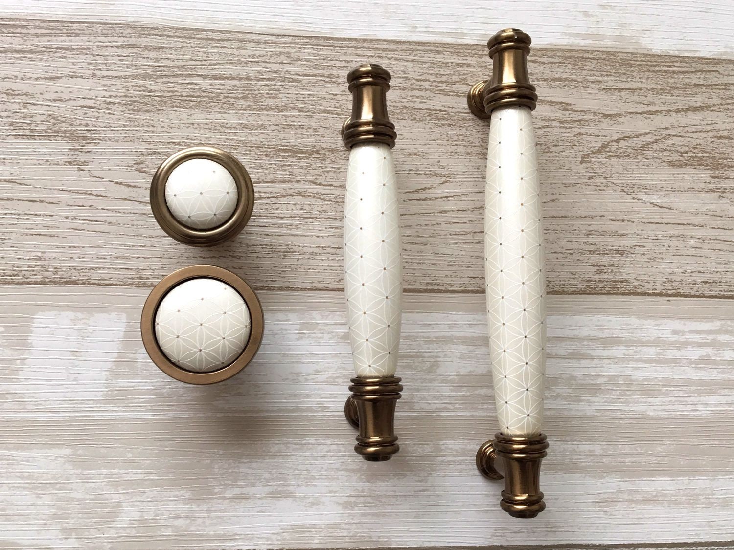 3.75 5 Cream Cabinet Pull Handles Drawer Pulls | Etsy
