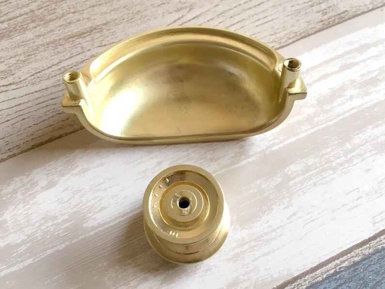 3 C-C Brushed Gold Cup Pull Handle Gold Drawer Pull - Etsy