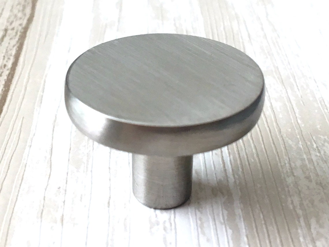 Circle Knob Brushed Nickel Steel Knobs Drawer Pulls Drawer - Etsy
