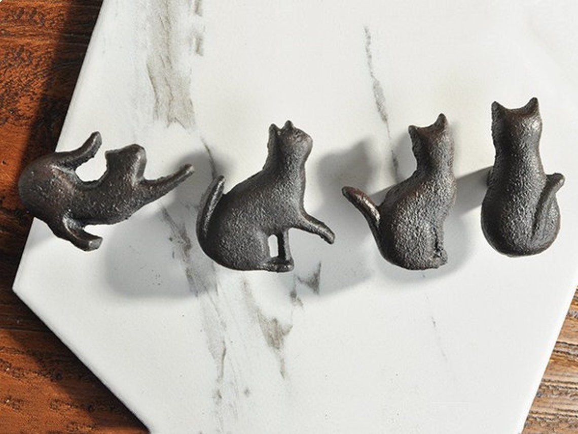 Cat Drawer Knob Pull Cabinet Knob Pulls Dresser Knobs Cast - Etsy