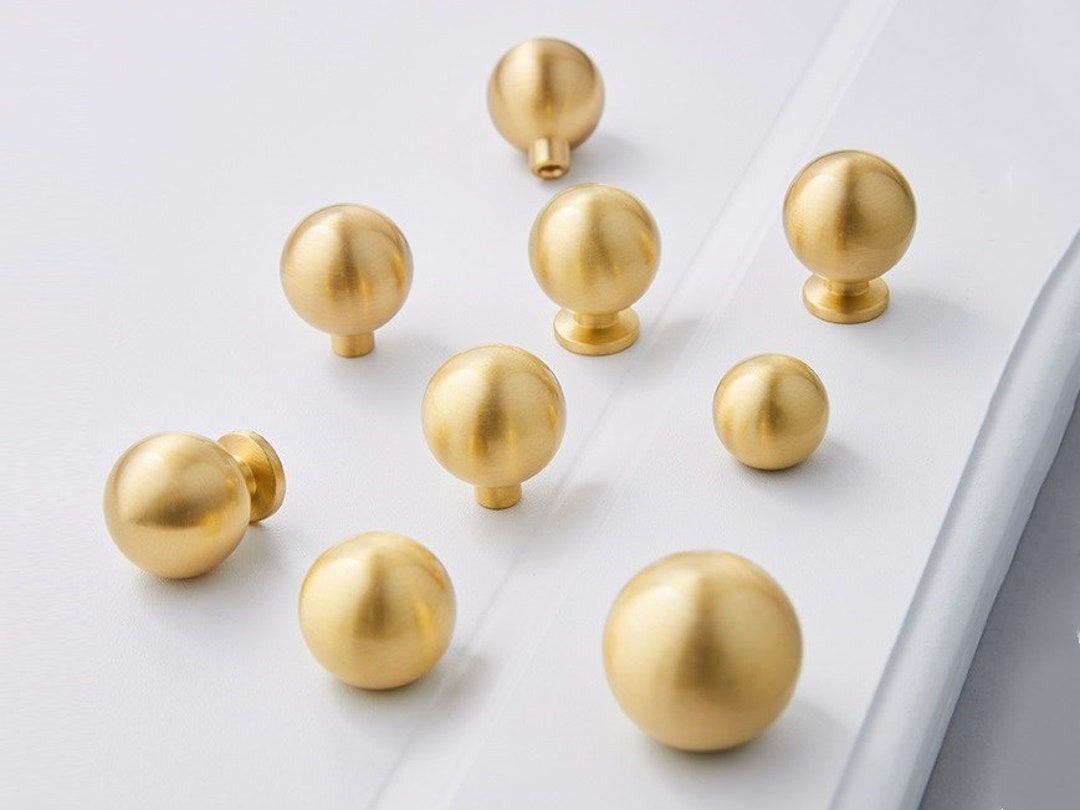 Brass Ball Knobs Brass Drawer Pulls Brass Drawer Knob Brass Cabinet Knob Pulls Dresser Knobs ...