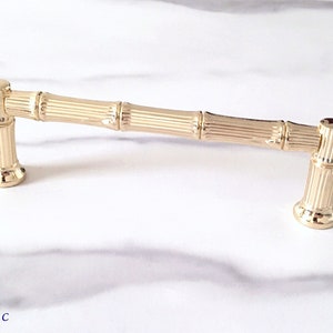 3.75 5 7.5 Gold Bamboo Drawer Pull Handles Cabinet Handles Pulls ...