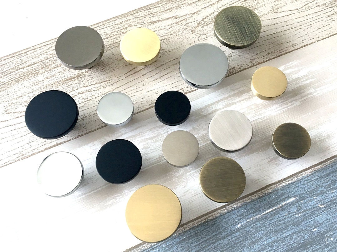 Circle Knob Gold Knobs Matte Black Drawer Pulls Oil Rubbed Bronze Drawer Knob Cabinet Knob ...