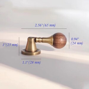 Walnut Solid Brass Drop Drawer Pulls Pendant Cabinet Knobs Traditional Wooden Cupboard Handles ...