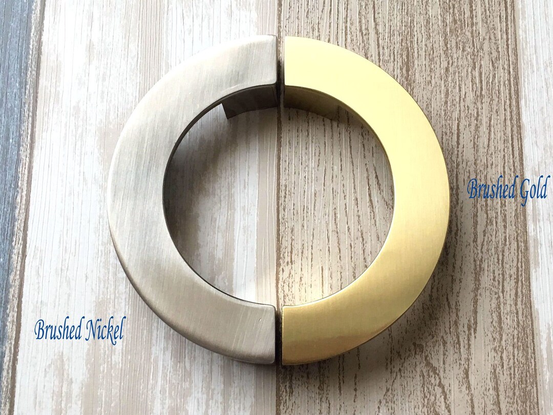 3.75" 5" Half Circle Cabinet Pull Handles Dresser Drawer Pulls Silver ...