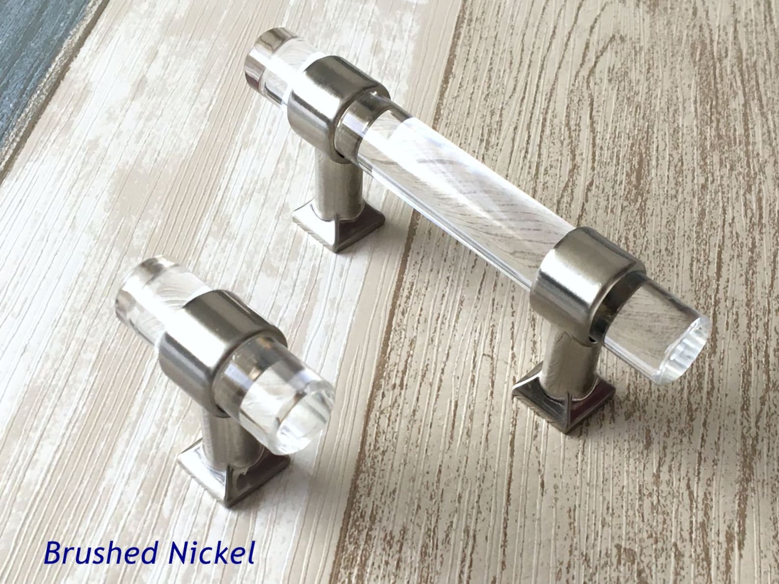 2 Acrylic Drawer Pull Cabinet Pulls Handle Glass Crystal Look - Etsy