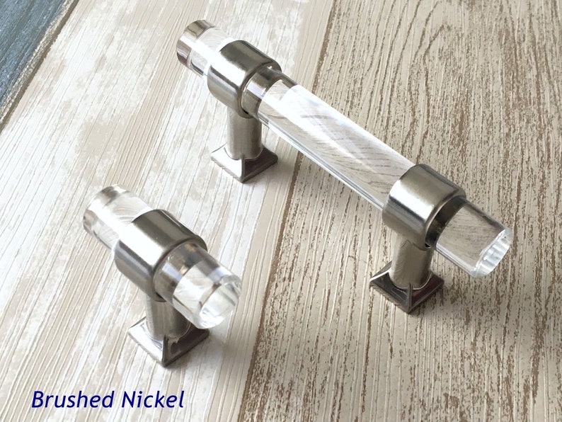 2 Acrylic Drawer Pull Cabinet Pulls Handle Glass Crystal Look - Etsy