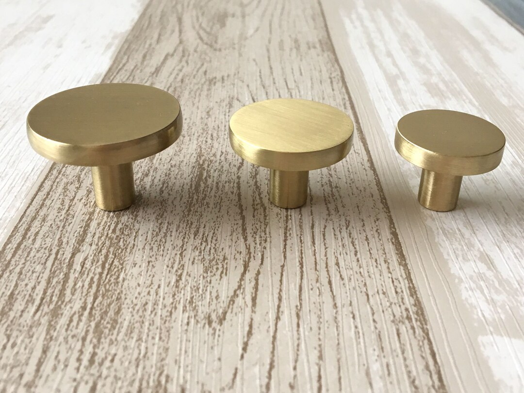 Circle Knob Brushed Gold Knobs Drawer Pulls Drawer Knob - Etsy