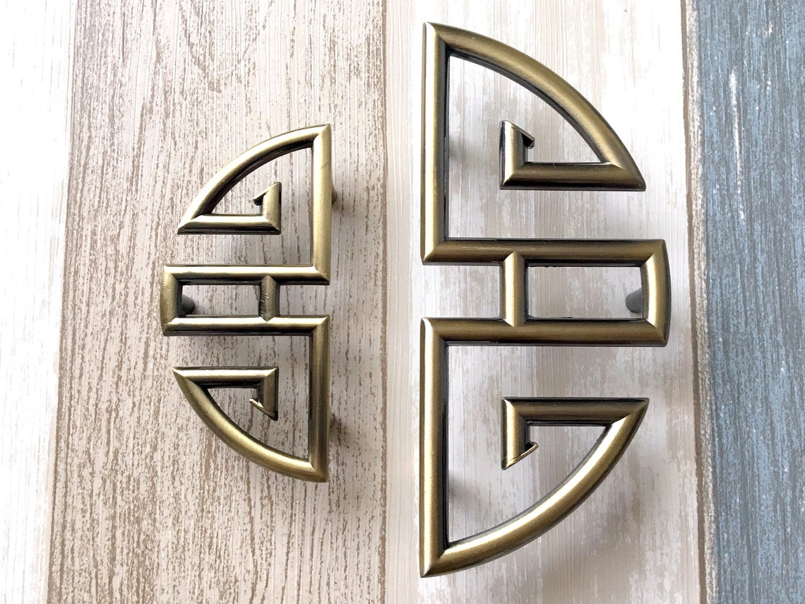 Vintage Style Half Circle Cabinet Door Handles Antique Bronze - Etsy