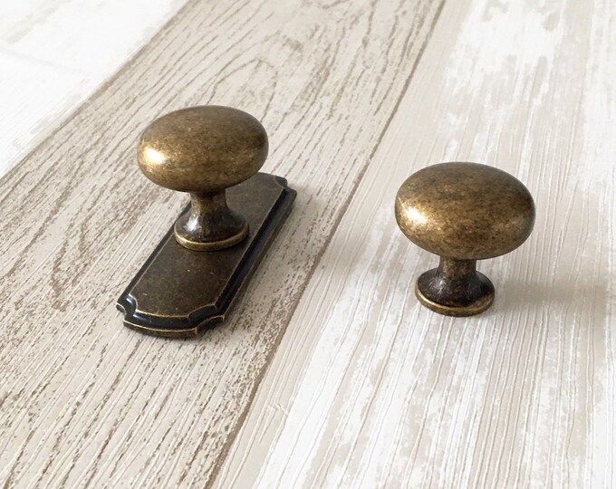 Vintage Look Knob Back Plate Drawer Pulls Backplate Rustic Door Handle ...