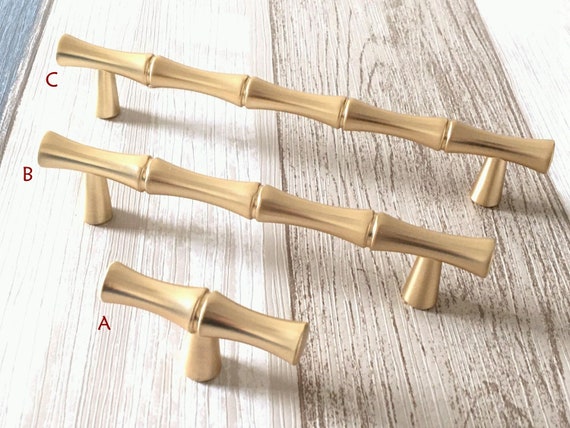 3.75 5 C-C Gold Bamboo Drawer Pull Handles Cabinet | Etsy