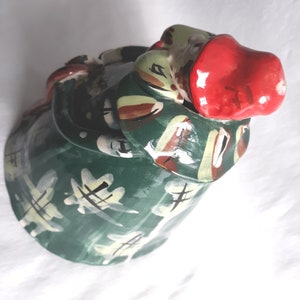 Unique Old Woman Grandma Glazed Ceramic Figurine HDM Colorful Hand ...