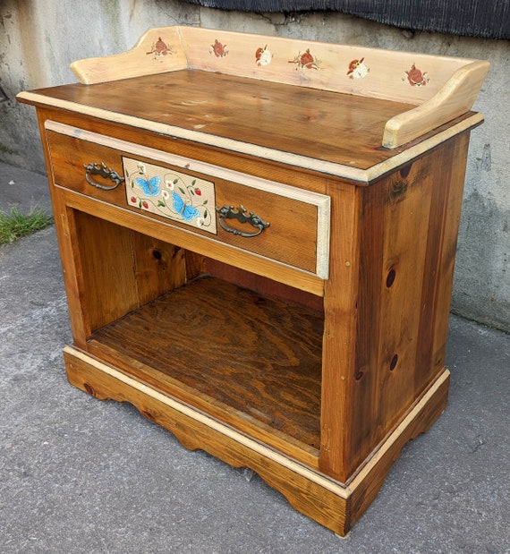 Vintage Old Handmade Solid Wood Wooden Server Cabinet Work - Etsy
