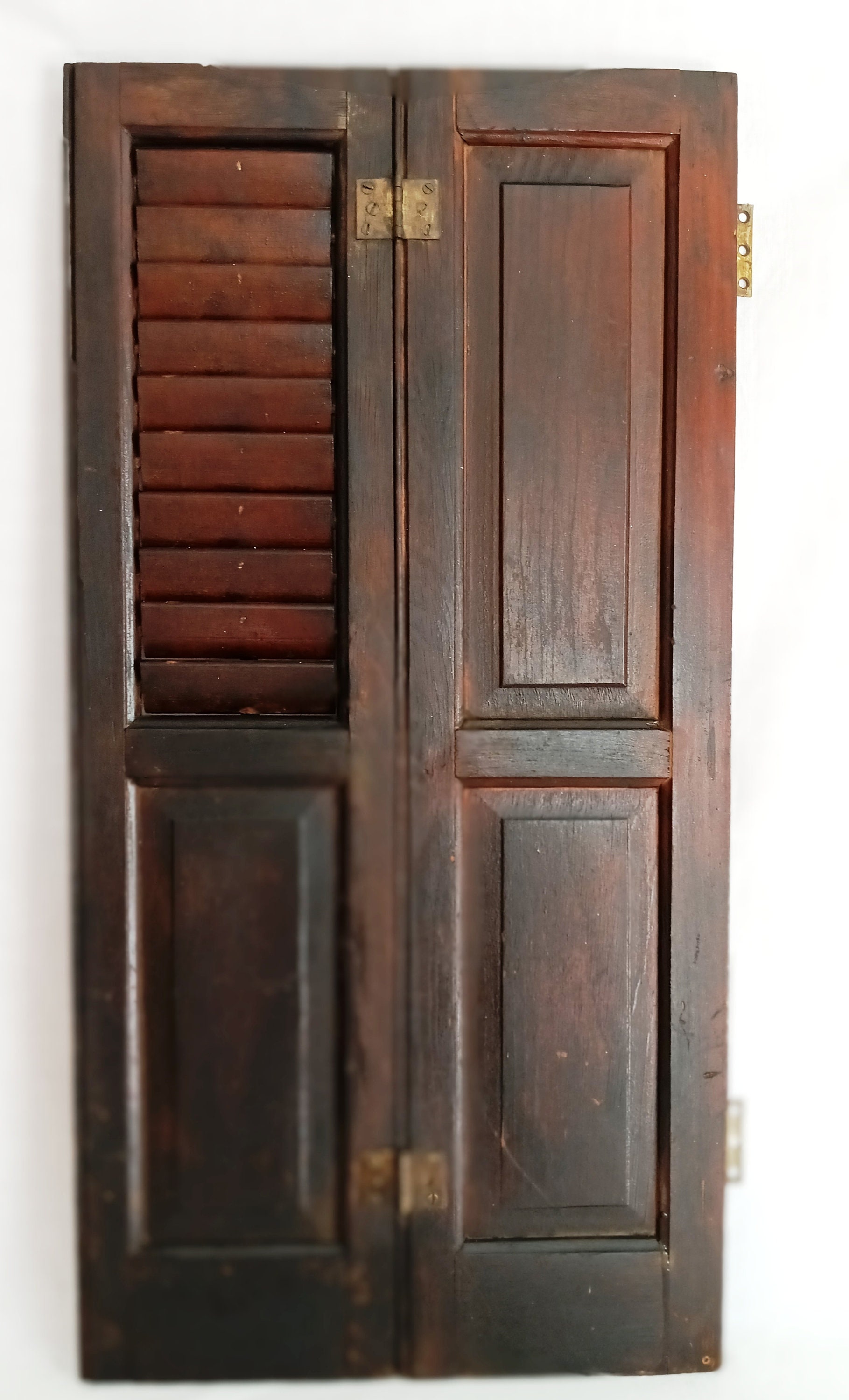 Reclaimed Salvaged Shutter Rare Antique Old SOLID Wood Wooden Interior ...