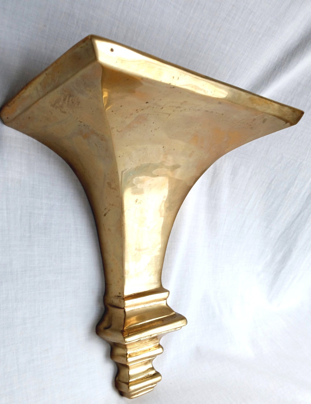 Vintage Solid Brass Wall Mount Classic Style Shelf Display One Tier ...