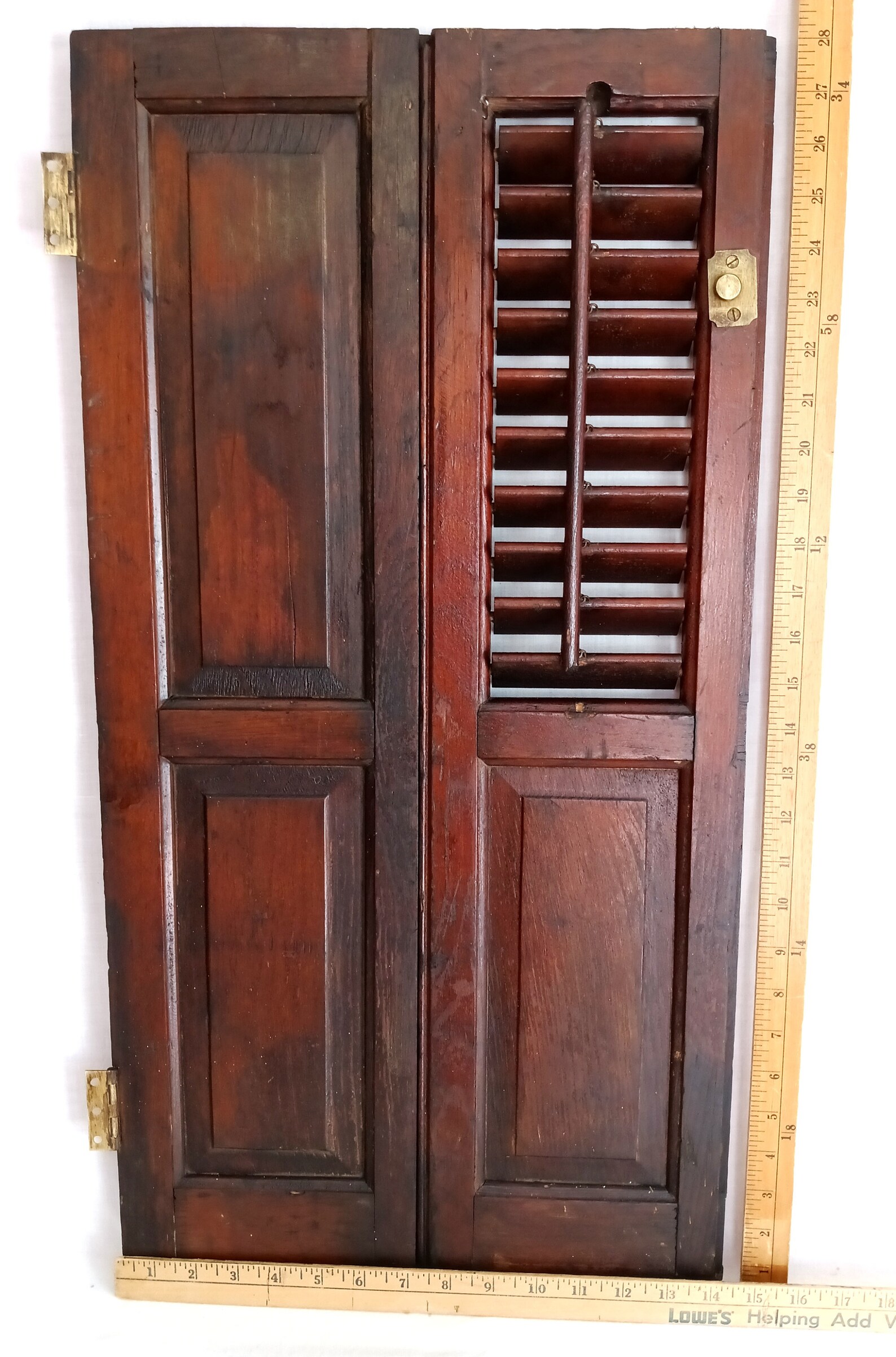 Reclaimed Salvaged Shutter Rare Antique Old SOLID Wood Wooden Interior ...
