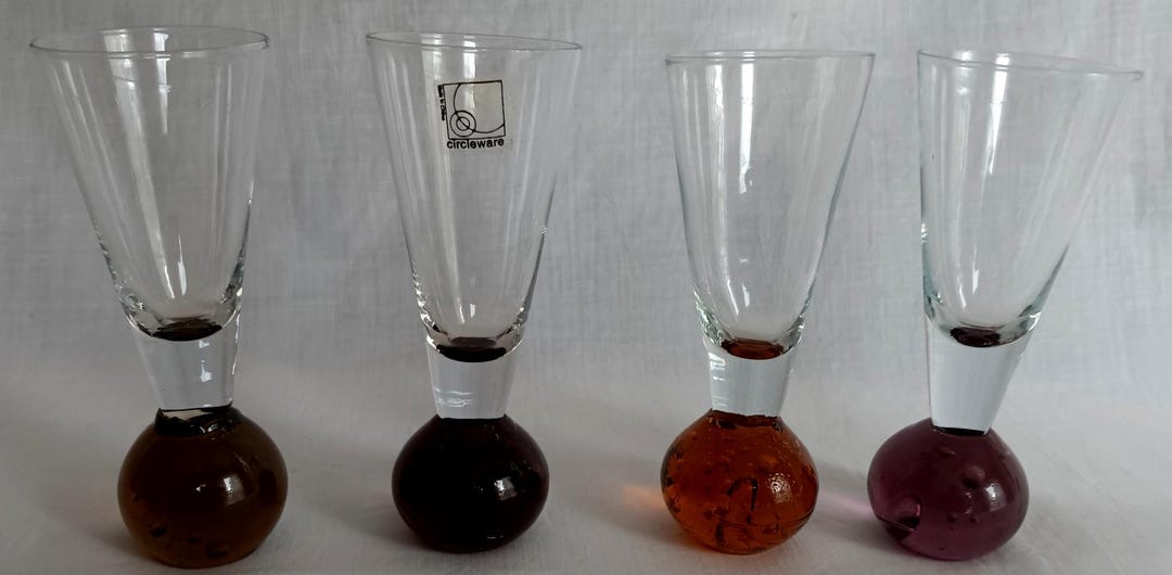 Vintage Circleware Hand-blown Set of 4 Bubble Shot Cocktail Liqueur ...