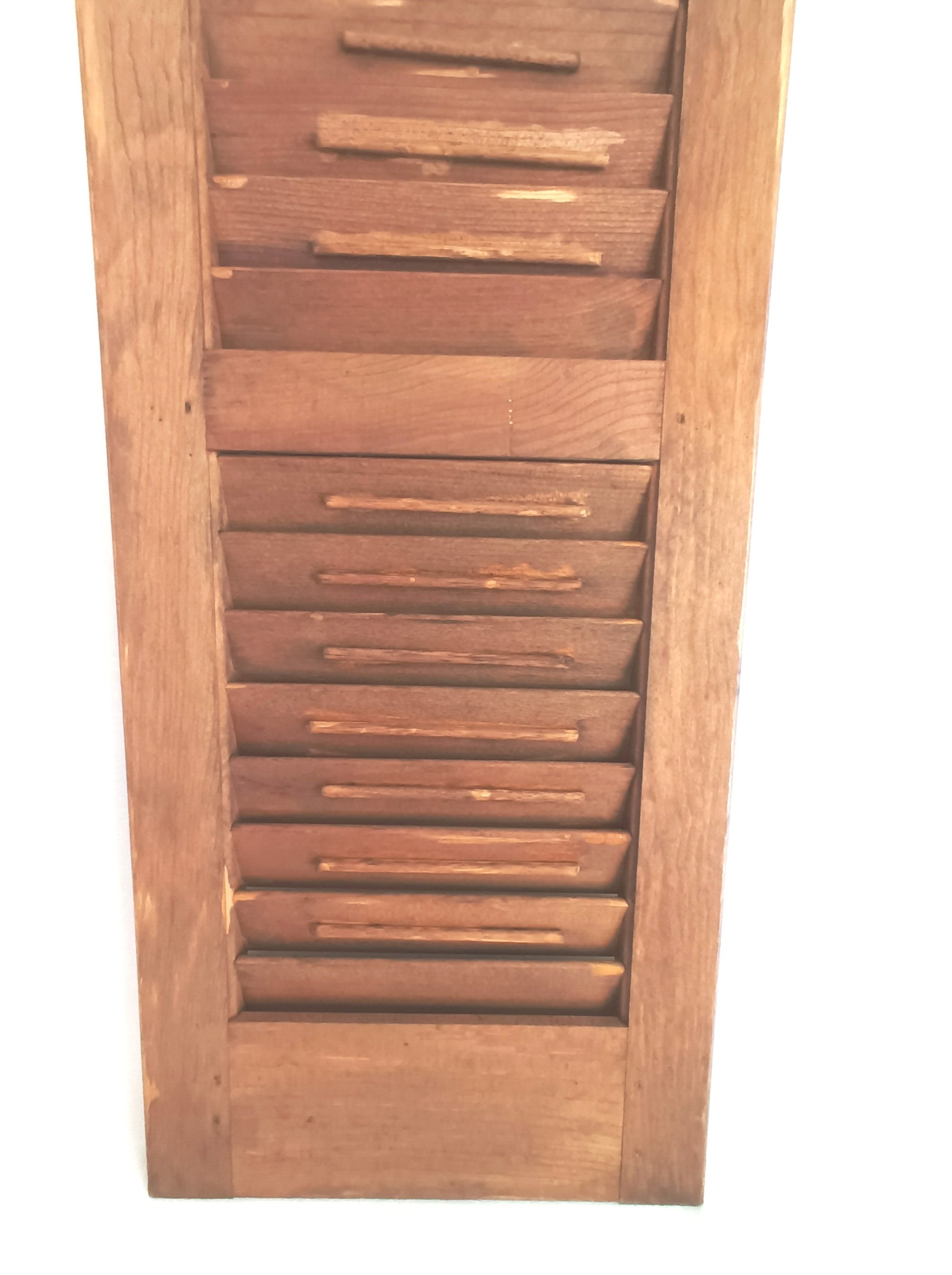 Vintage Louver Panel SOLID Wood Interior Cabinet Cupboard Pantry Wooden ...