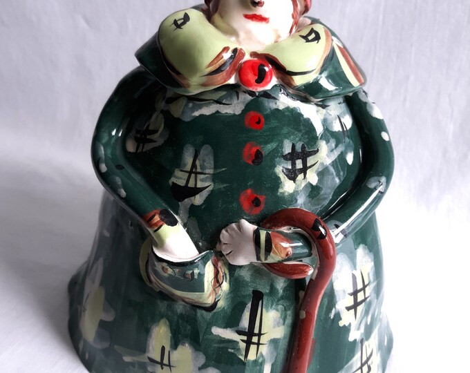 Unique Old Woman Grandma Glazed Ceramic Figurine HDM Colorful Hand ...