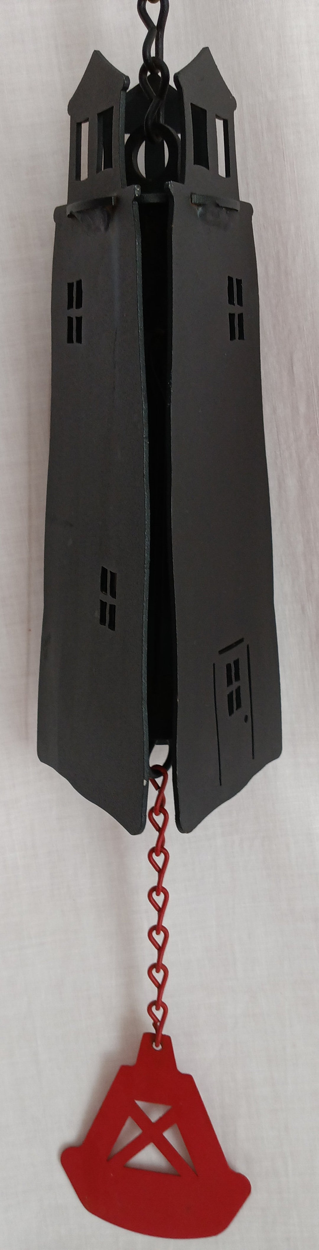 Vintage Black Metal Beacon Lighthouse Bell W/red Buoy Wind Catcher ...