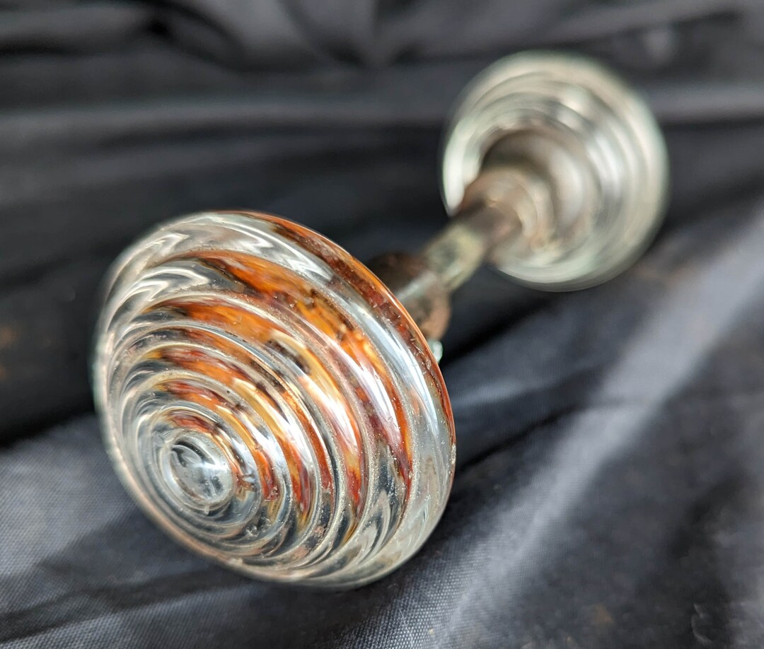 Pair Antique Vintage Old Salvaged Reclaimed Victorian Concentric Glass ...