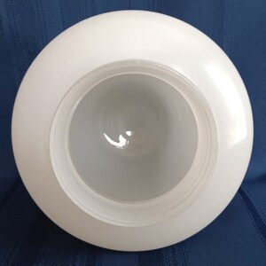 Vintage White Heavy Glass Threaded Neck Cone Shape Globe Swag Lamp ...