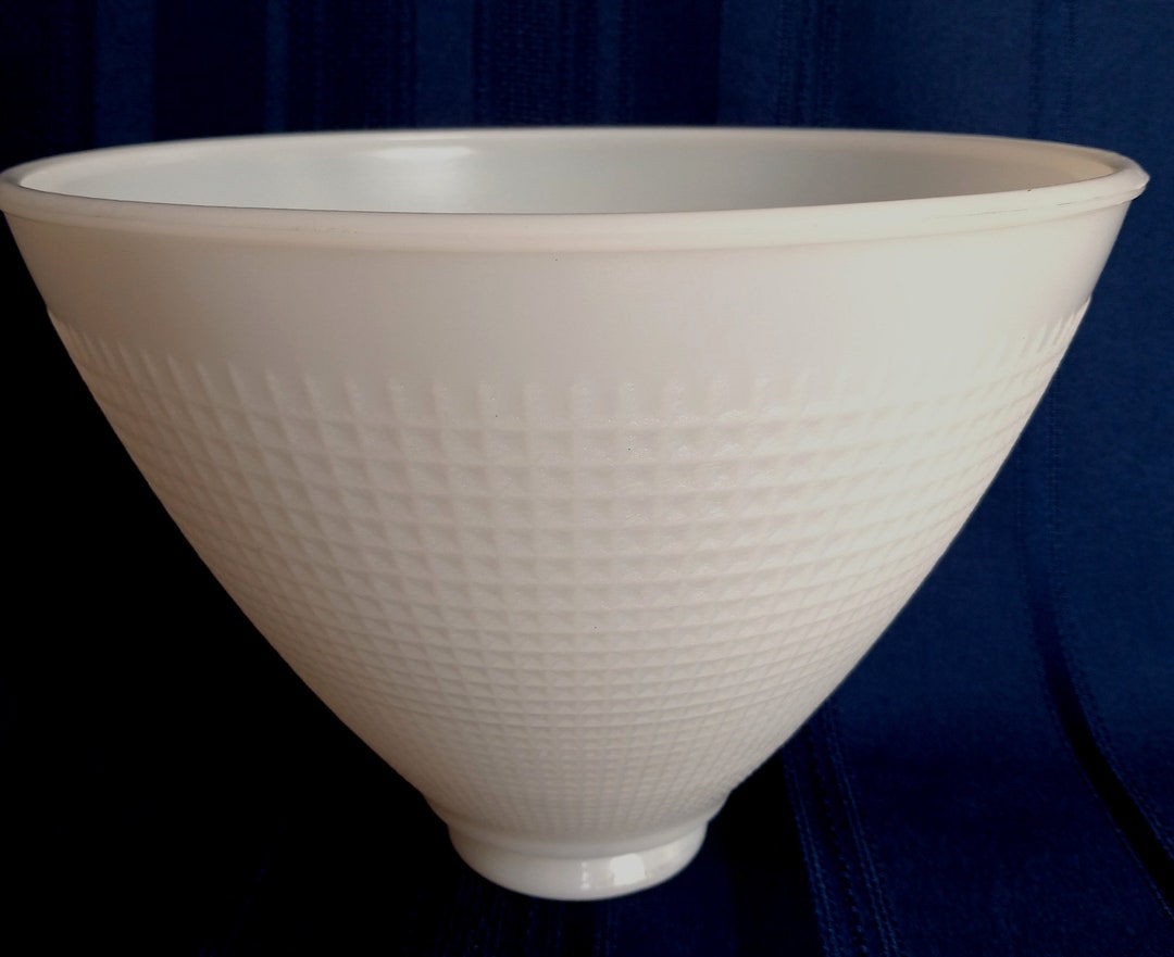 Vintage Milk Glass Corning Light Diffuser Textured Waffle Design Floor ...